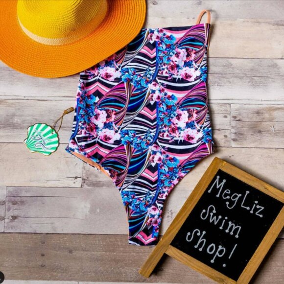 MegLiz Swim | Swim | Ambrosia Reversible One Piece Swimsuit Floral ...